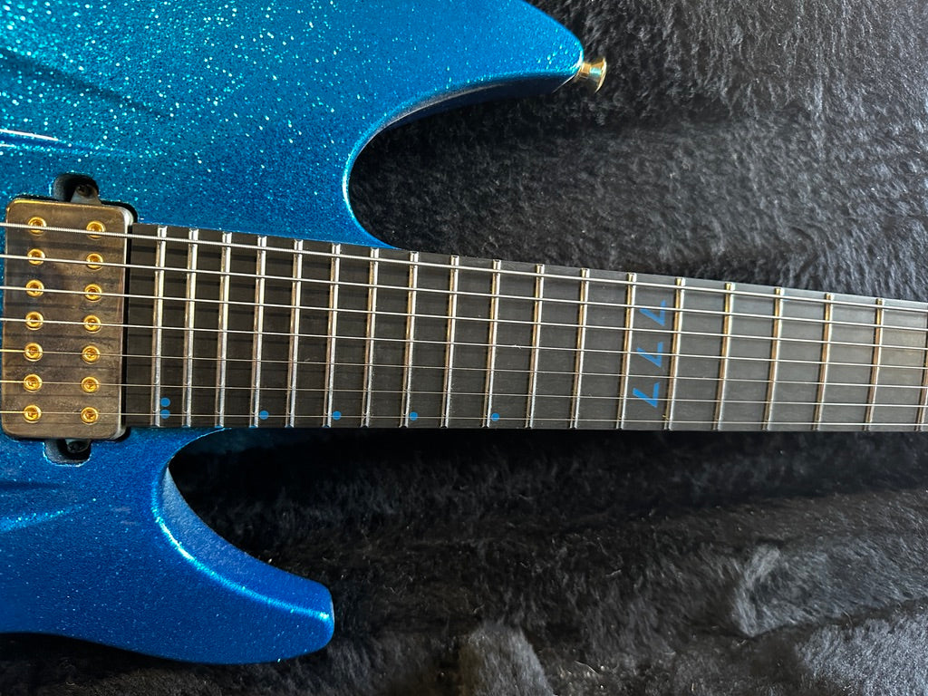 Aristides 070 Custom Deep Sky Blue Sparkle 2017 - Some Neck Guitars