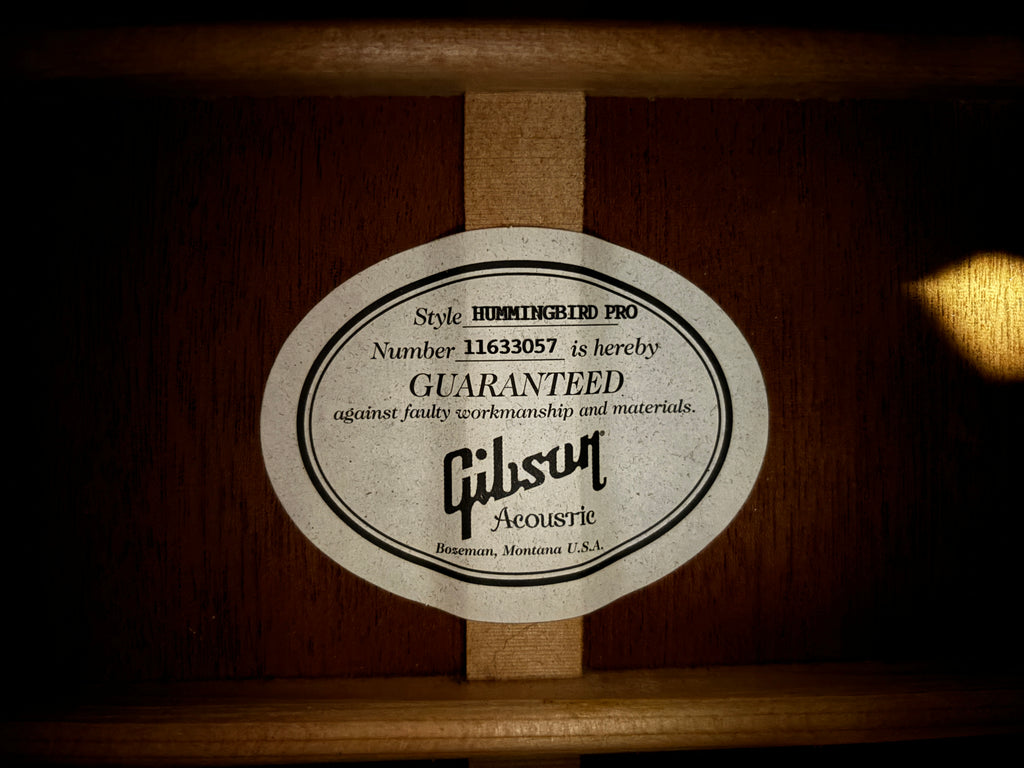 Gibson Hummingbird Pro Cutaway Vintage Sunburst 2013 - Some Neck Guitars