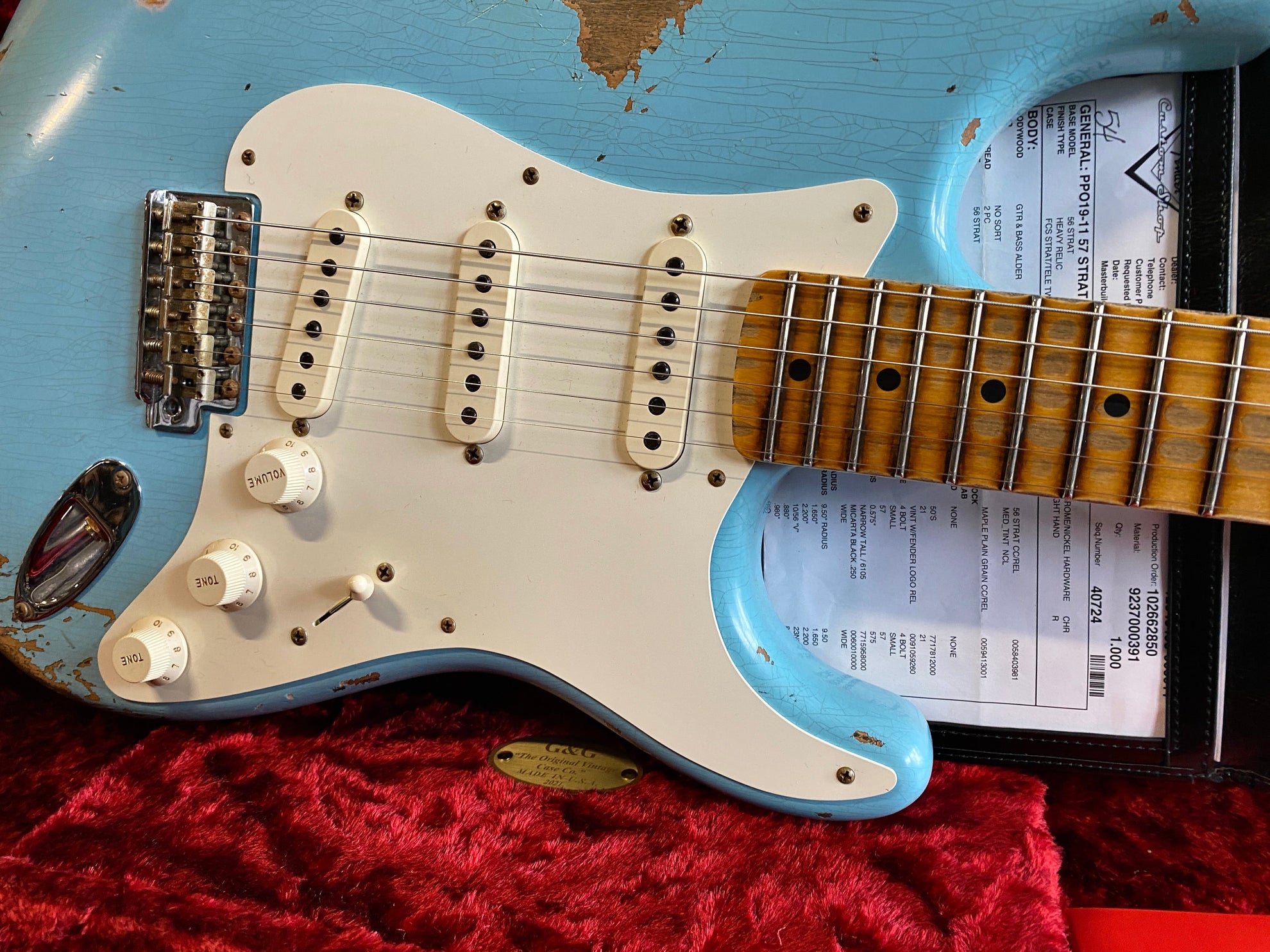 Fender Custom Shop '57 Stratocaster Heavy Relic Daphne Blue 2021 - Some ...